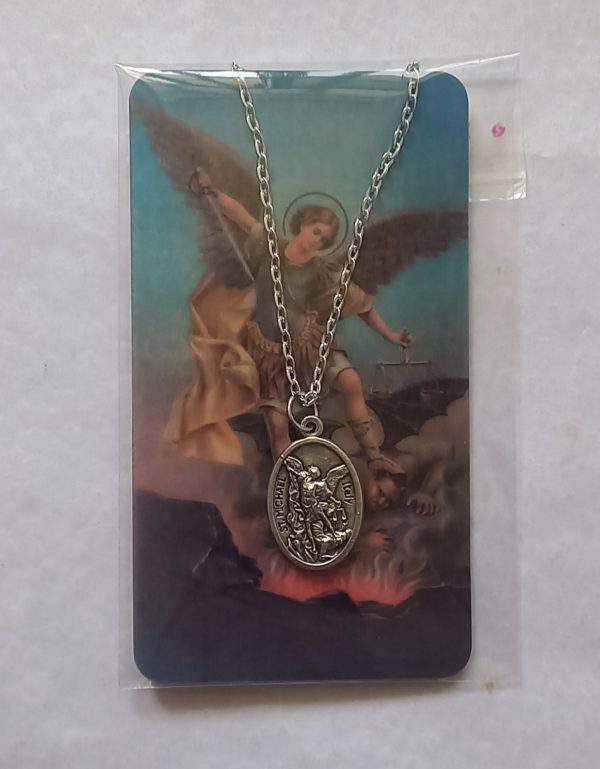 Estampa plastificada con oración y medalla San Miguel Arcangel - Arte ...